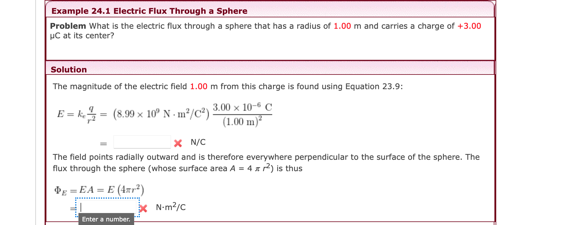 Solved Example 24.1 Electric Flux Through a Sphere Problem | Chegg.com