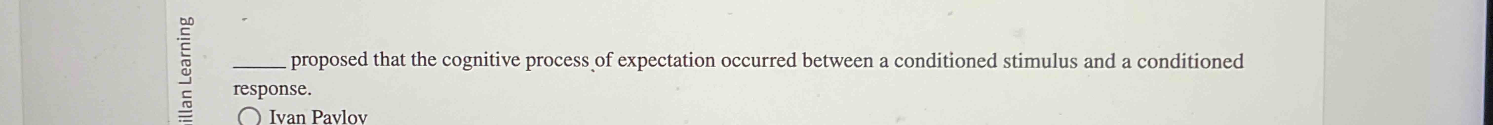 Solved proposed that the cognitive process of expectation | Chegg.com