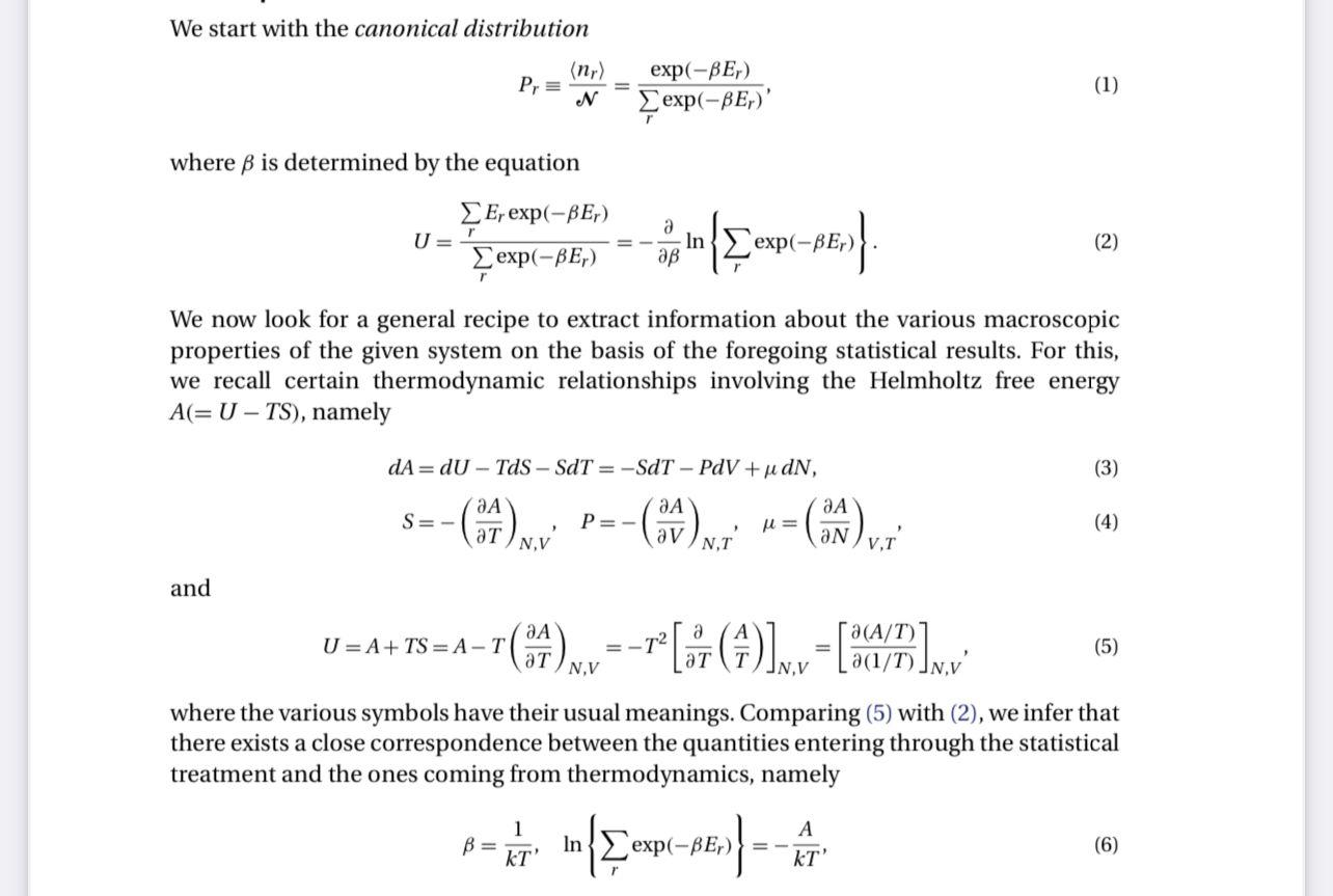 Solved We start with the canonical distribution | Chegg.com