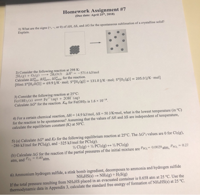 Solved Homework Assignment #7 (Due date: April 25th, 2018) | Chegg.com