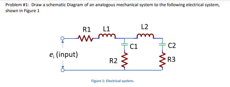 Problem #1: Draw a schematic Diagram of an analogous | Chegg.com