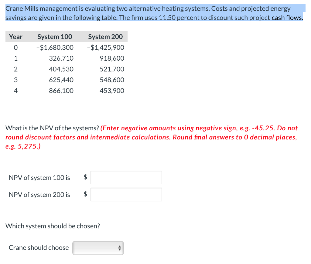 Solved Crane Mills management is evaluating two alternative | Chegg.com