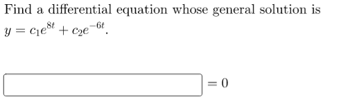 Solved Find a differential equation whose general solution | Chegg.com