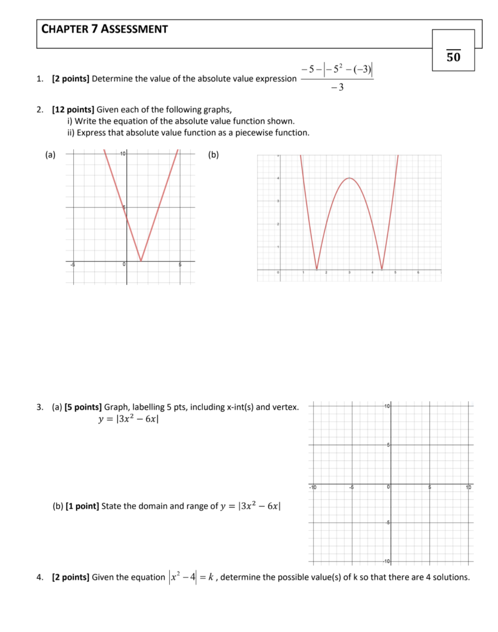 Solved CHAPTER 7 ASSESSMENT 50 -5-|-52 – (-3) 1. (2 points) | Chegg.com