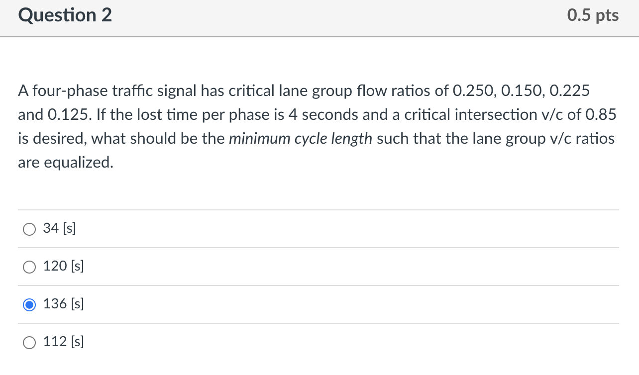 Solved Question 2 0.5 pts A four-phase traffic signal has | Chegg.com