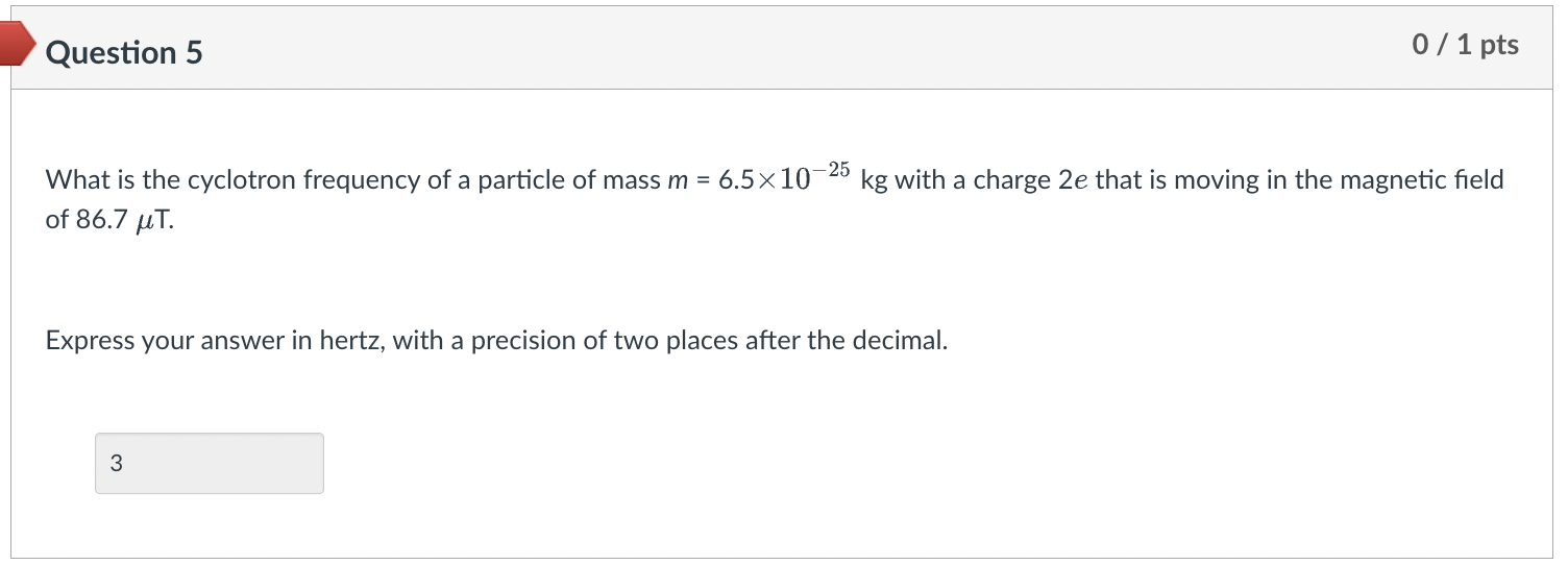 Solved What is the cyclotron frequency of a particle of mass | Chegg.com