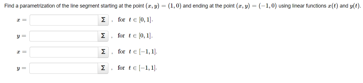 Solved Find a parametrization of the line segment starting | Chegg.com