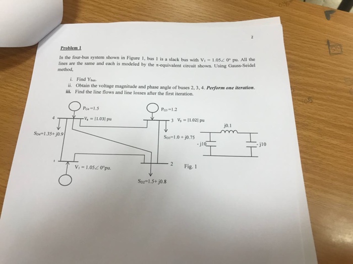 Solved Problem In the four-bus system shown in Figure 1, bus | Chegg.com
