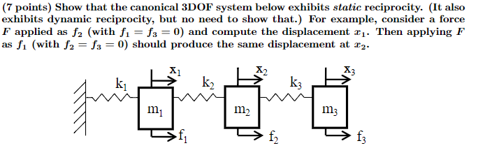 Solved (7 points) Show that the canonical 3DOF system below | Chegg.com
