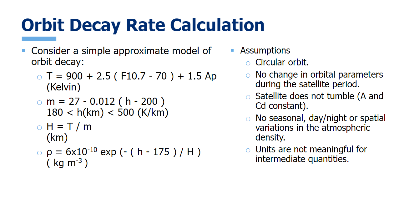 Solved Use the simple model of orbit decay from Lecture 4E | Chegg.com