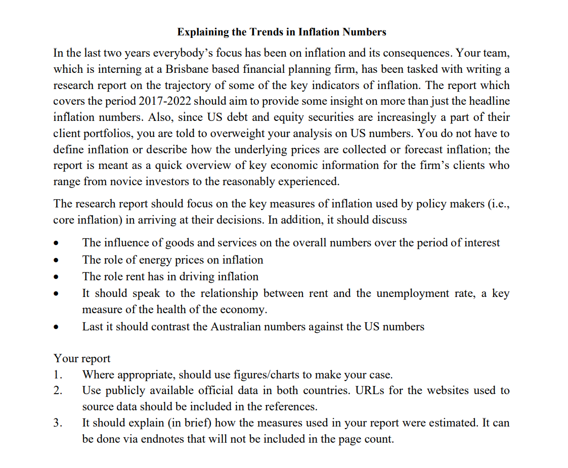 Solved Explaining the Trends in Inflation Numbers In the | Chegg.com