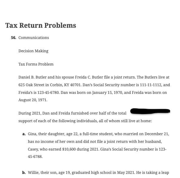 Solved Return Problems 6. Communications Decision Making Tax | Chegg.com