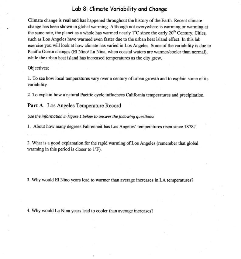 Solved Lab 8: Climate Variability and Change Climate change | Chegg.com