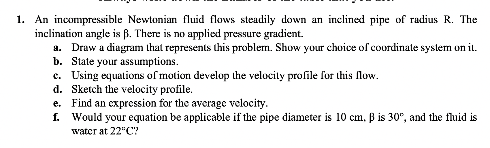 Solved a. 1. An incompressible Newtonian fluid flows | Chegg.com