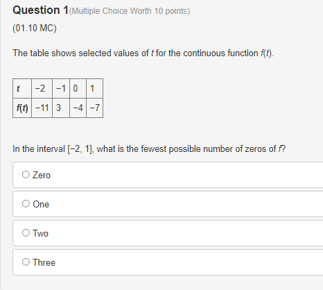 Solved Question 1(Multiple Choice Worth 10 points) (01.10 | Chegg.com
