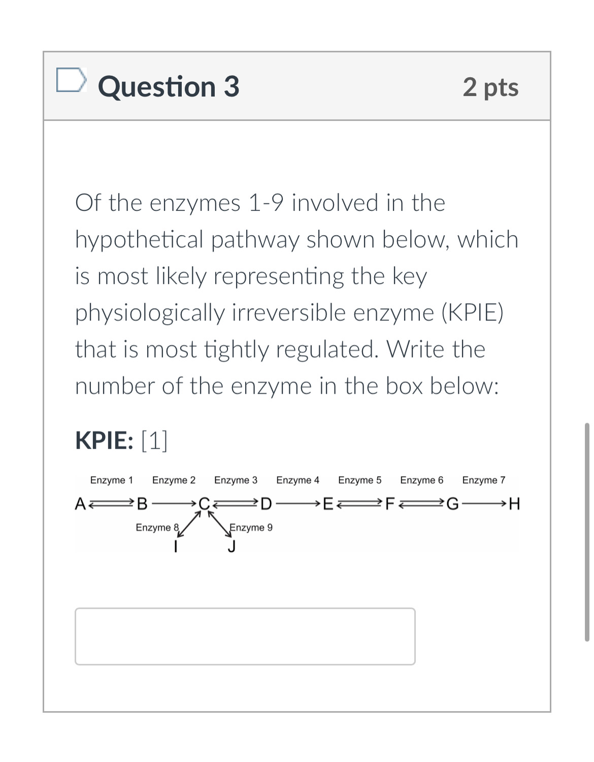 Solved Question 3 2 pts Of the enzymes 1-9 involved in the | Chegg.com