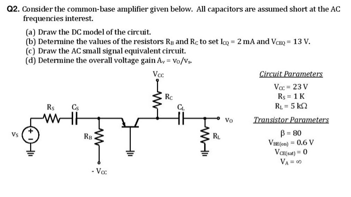 Solved Q2. Consider the common-base amplifier given below. | Chegg.com