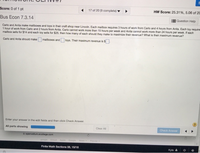 Solved Score: 0 of 1 pt 17 of 20 (9 complete) HY Score: | Chegg.com