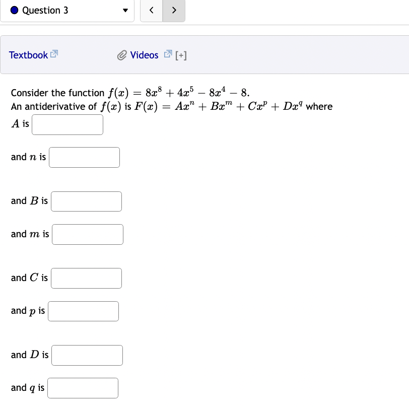 Solved Consider the function f(x)=8x8+4x5−8x4−8. An | Chegg.com