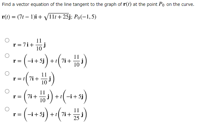 Solved Find a vector equation of the line tangent to the | Chegg.com