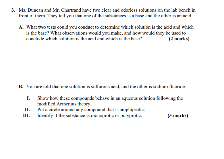 Solved 3. Ms. Duncan and Mr. Chartrand have two clear and | Chegg.com