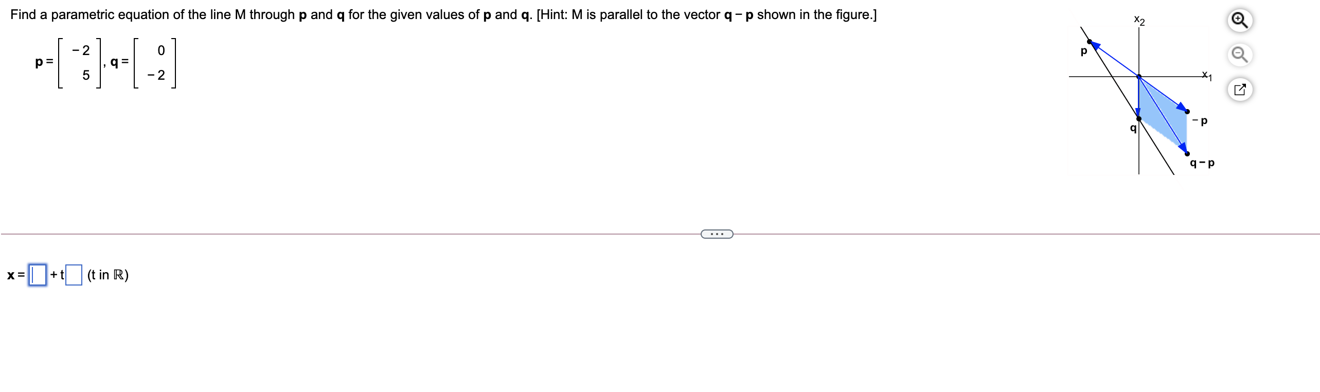 Solved Find a parametric equation of the line M through p | Chegg.com
