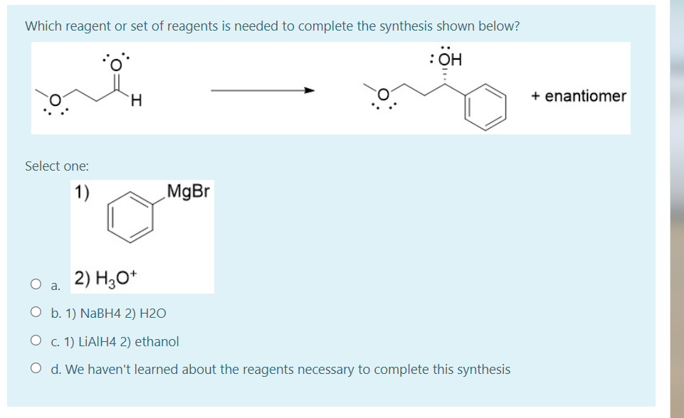Solved Which reagent or set of reagents is needed to | Chegg.com