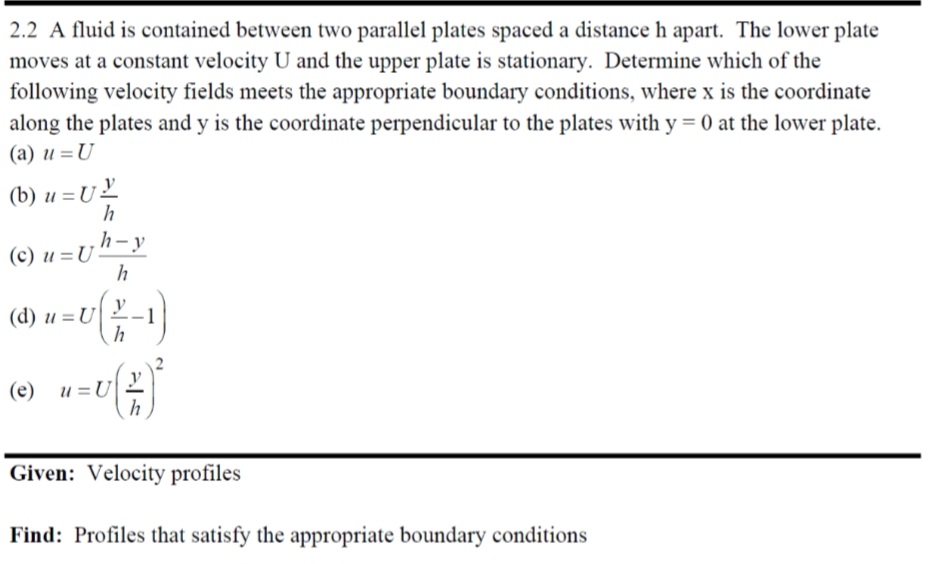 Solved Bottom plate u = U ? Because the velocity on the | Chegg.com