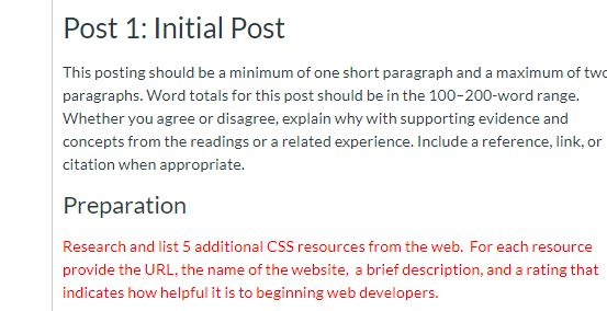Post 1: Initial Post This posting should be a minimum | Chegg.com