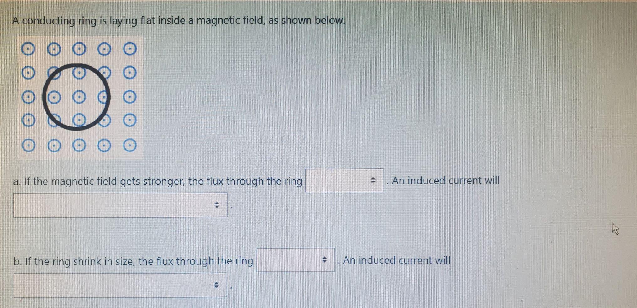 Solved A conducting ring is laying flat inside a magnetic | Chegg.com