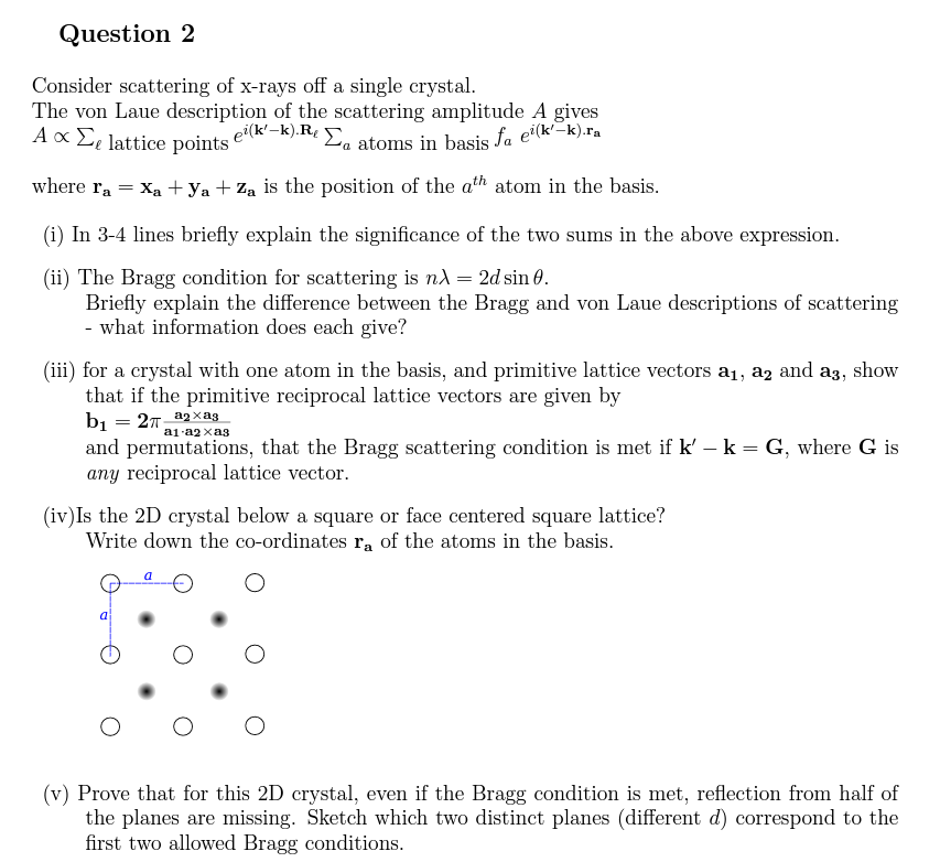 Solved Consider scattering of x-rays off a single crystal. | Chegg.com