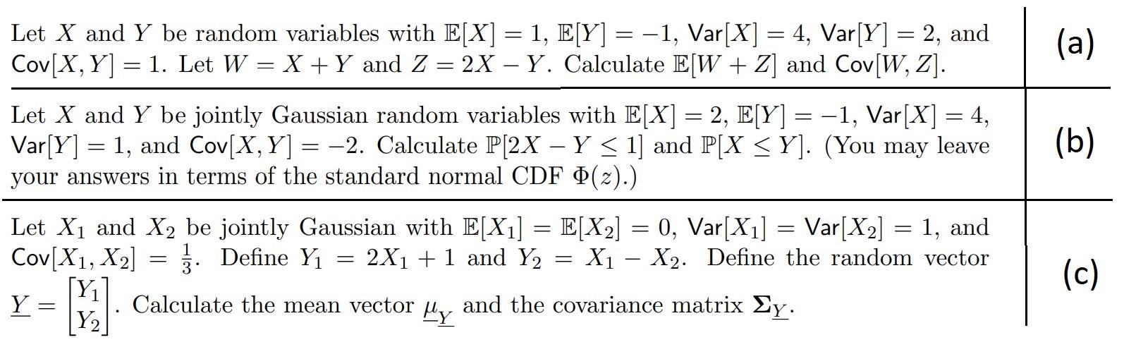 Solved Let X and Y be random variables with | Chegg.com