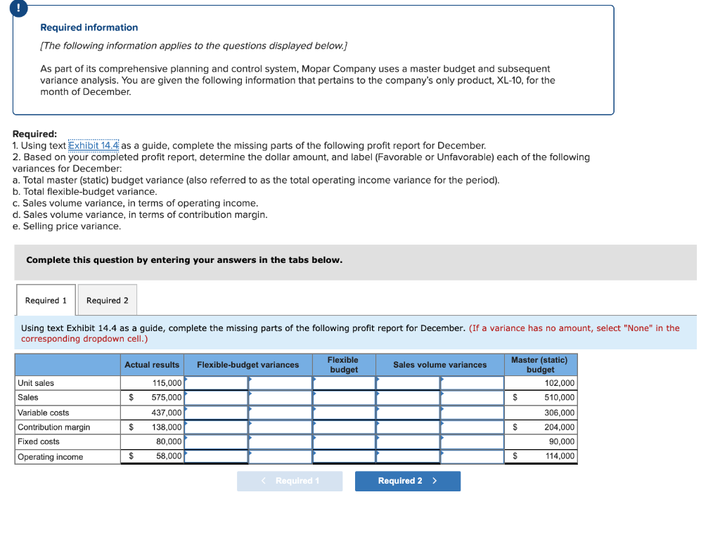 Solved EXHIBIT 14.4 Breakdown of Total Operating Income | Chegg.com