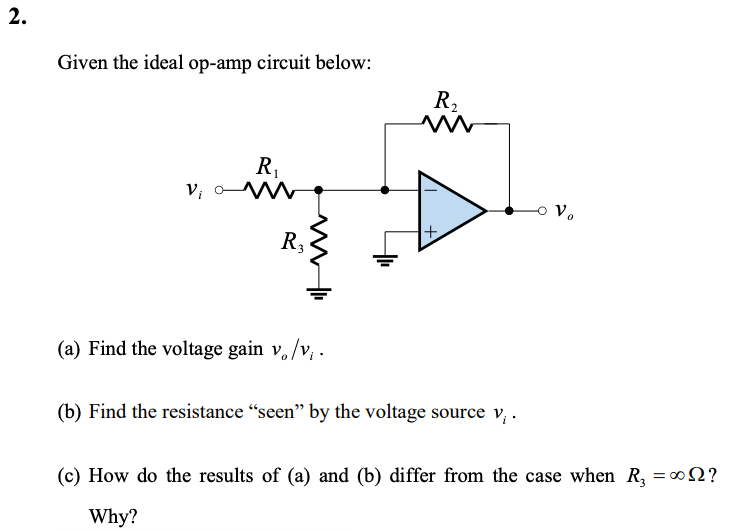 Solved Given the ideal op-amp circuit below: (a) Find the | Chegg.com