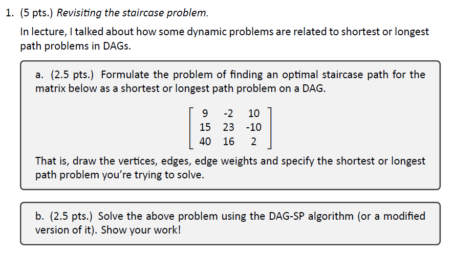 Solved (5 pts.) Revisiting the staircase problem. In | Chegg.com