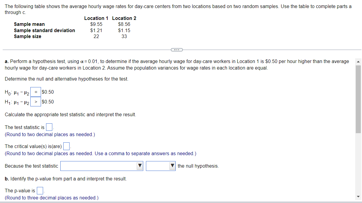 Solved The following table shows the average hourly wage | Chegg.com