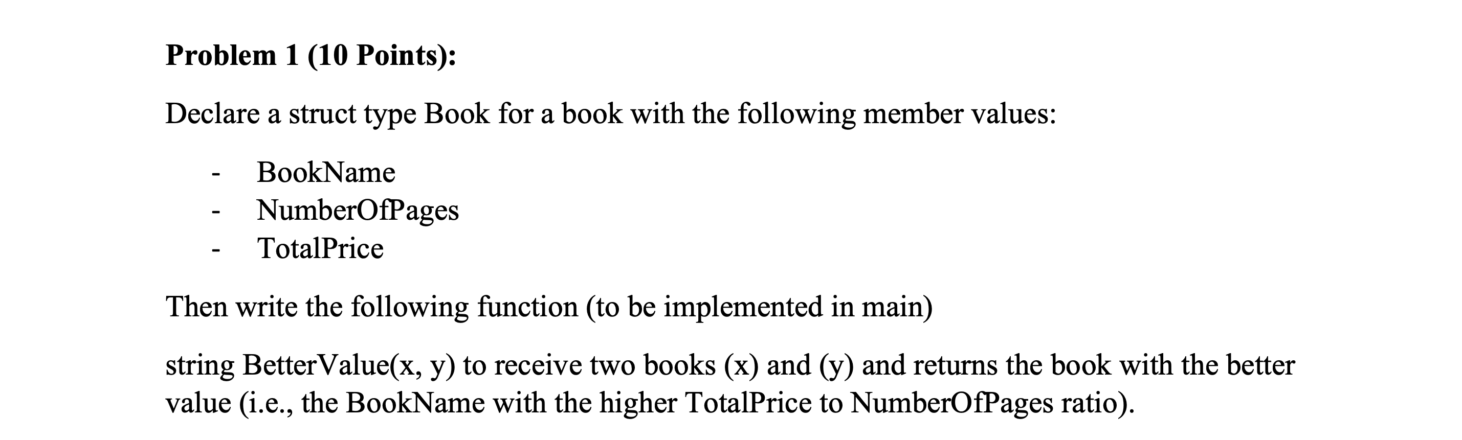 Solved Problem 1 10 Points Declare A Struct Type Book For 