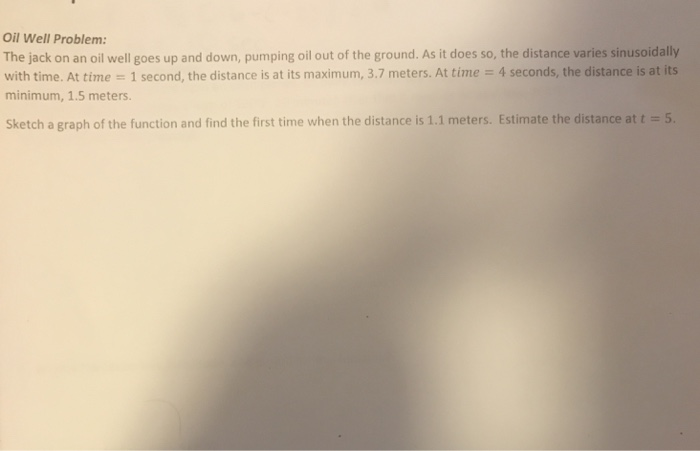 Solved Oil Well Problem: The jack on an oil well goes up and | Chegg.com