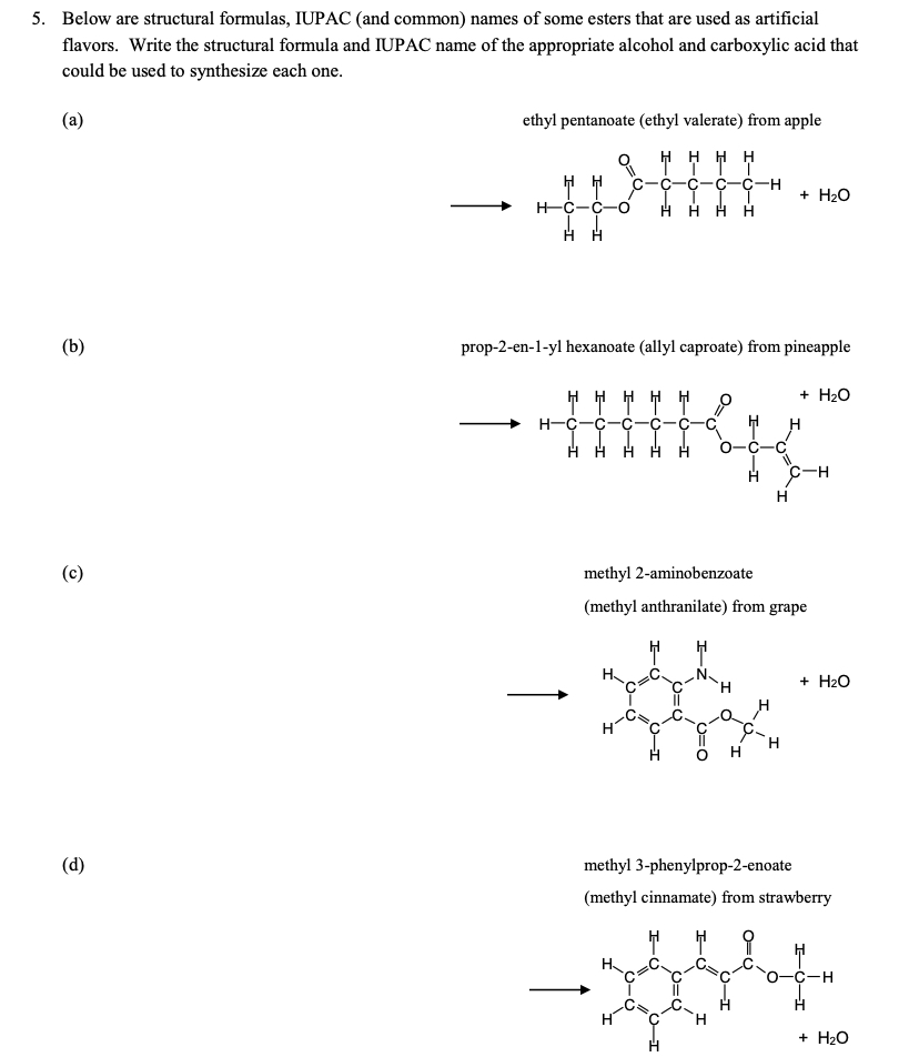 Solved 5. Below are structural formulas, IUPAC (and common) | Chegg.com
