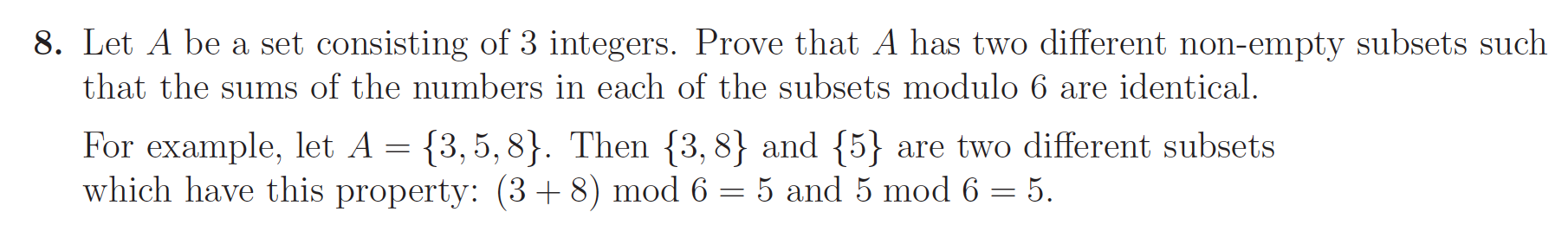 Solved The question is asking for two different non-empty | Chegg.com