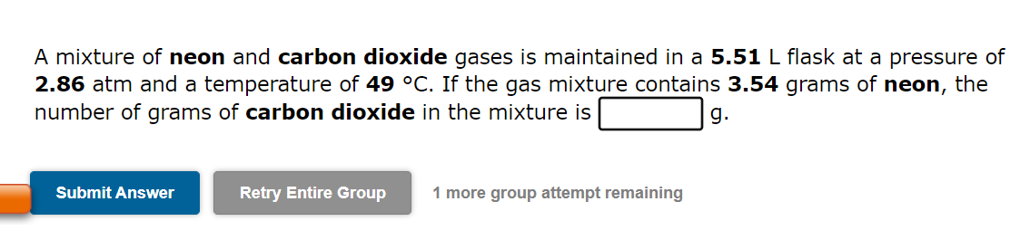 Solved A mixture of neon and carbon dioxide gases is | Chegg.com