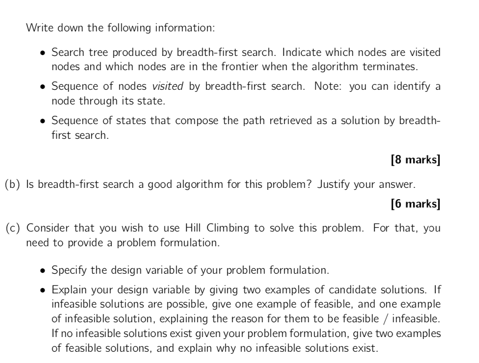 Solved Question 1 Search and Optimisation Assume that you | Chegg.com