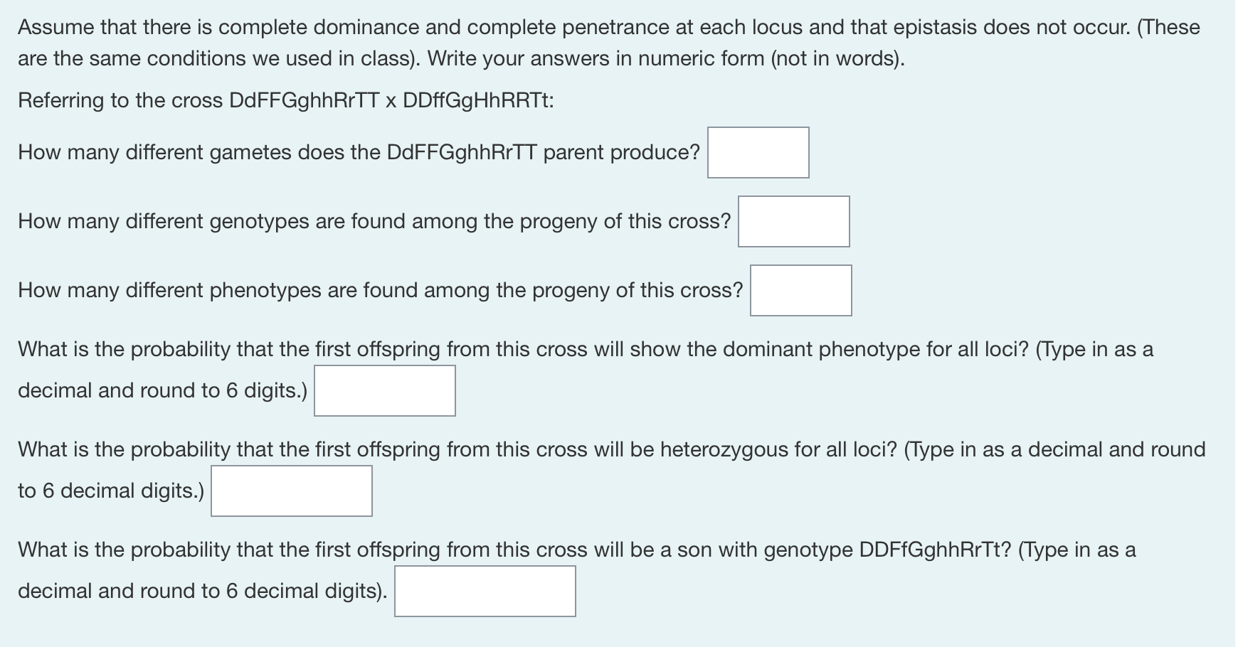 Solved Assume that there is complete dominance and complete | Chegg.com