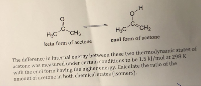 Solved CH2 keto form of acetone enol form of acetone The | Chegg.com