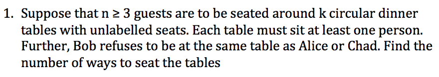 Solved 1. Suppose that n 2 3 guests are to be seated around | Chegg.com