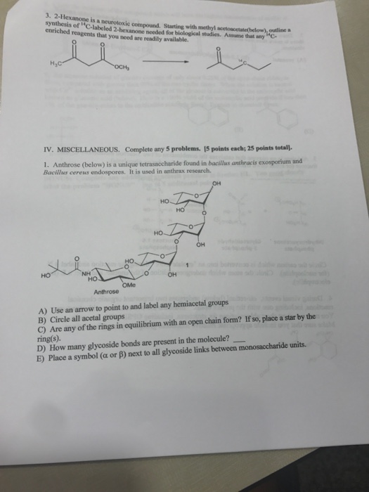 Solved 2-Hexanone is a neurotoxic compound. Starting with | Chegg.com