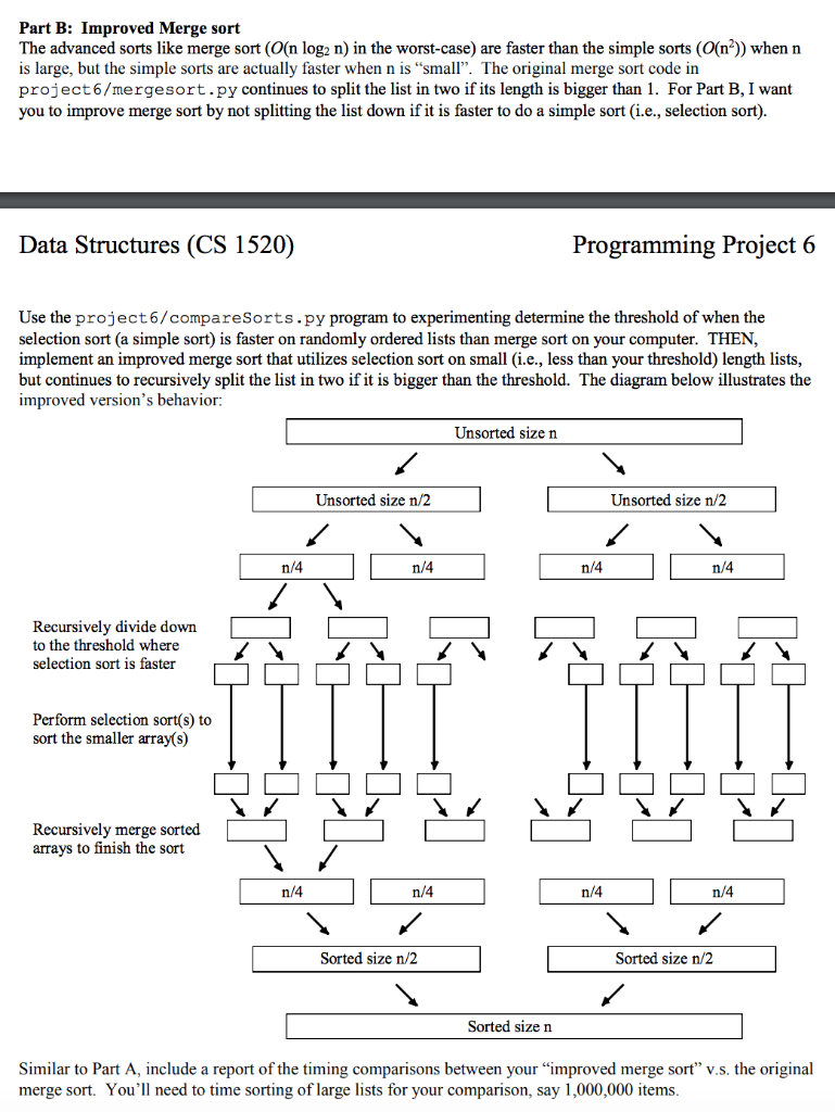 Solved The advanced sorts like merge sort (O(n log2 n) in | Chegg.com