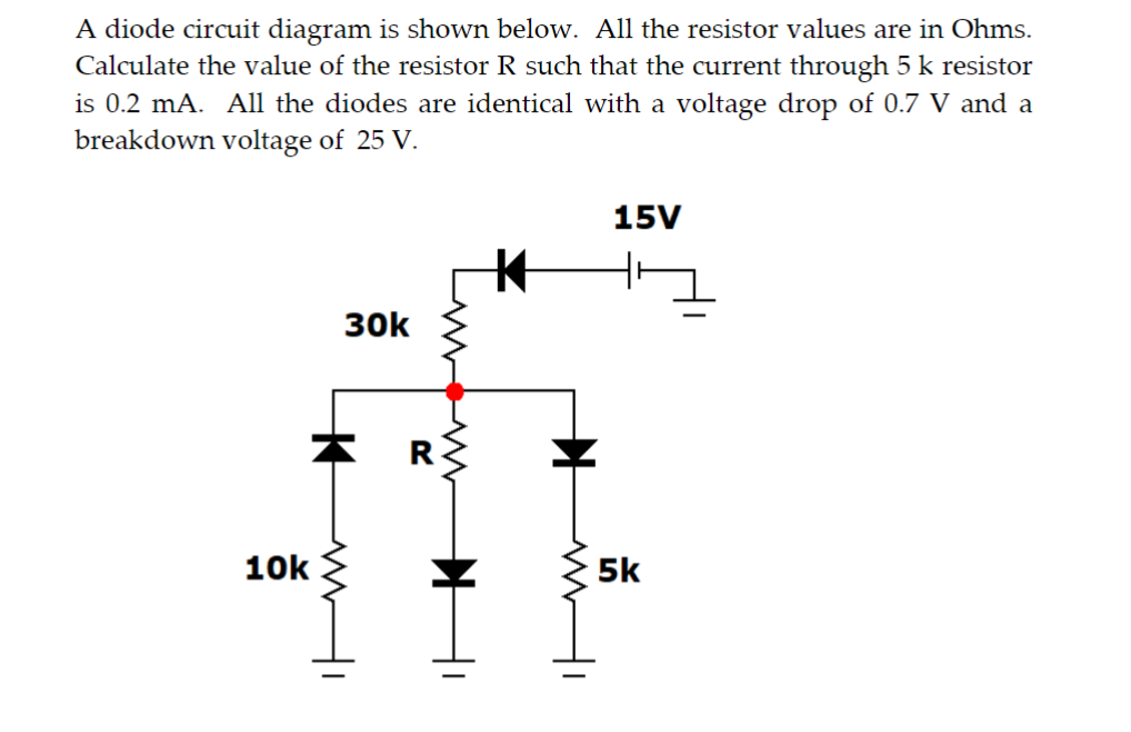 Solved A diode circuit diagram is shown below. All the | Chegg.com