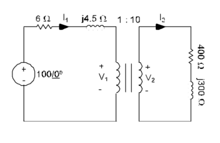 Solved For the following transformer circuit, calculate: (i) | Chegg.com