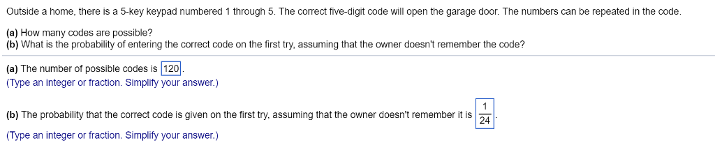 Solved Outside a home, there is a 5-key keypad numbered 1 | Chegg.com